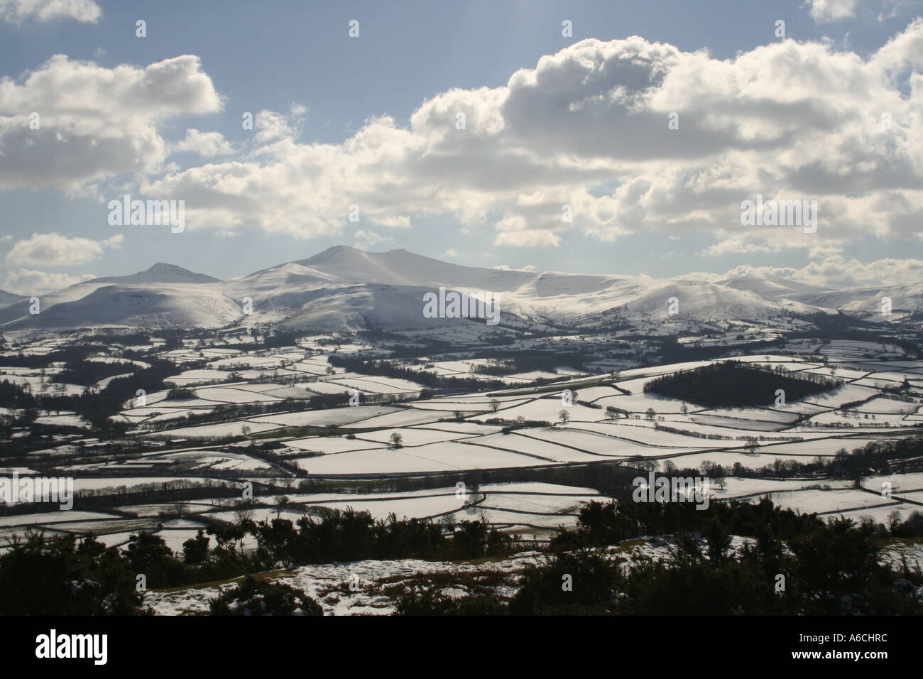 Central Brecon Beacons in Snow Wales UK Stock Photo - Alamy