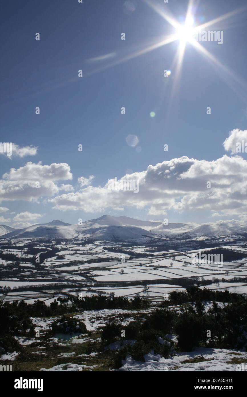 Central Brecon Beacons in Snow Wales UK Stock Photo - Alamy