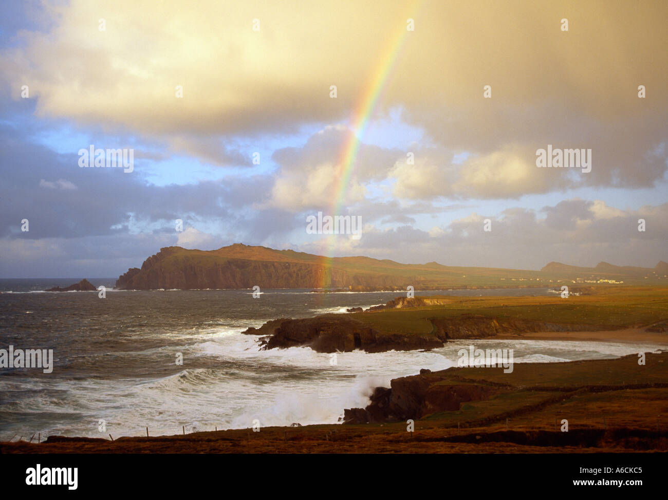 ireland, county kerry, dingle peninsula, slea sybil head, clogher ...