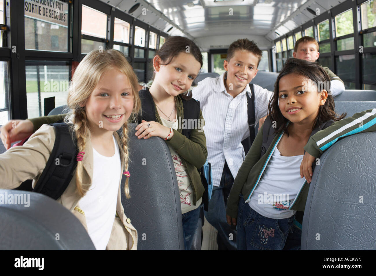 Student inside bus hi-res stock photography and images - Alamy