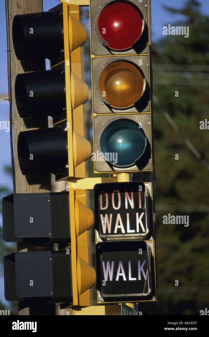 Traffic and crossing lights Stock Photo - Alamy