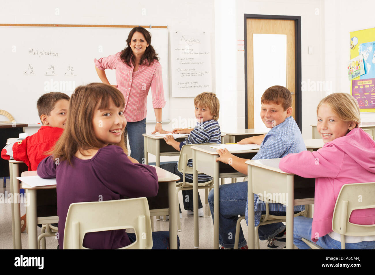 Girl classroom door teacher hi-res stock photography and images - Alamy