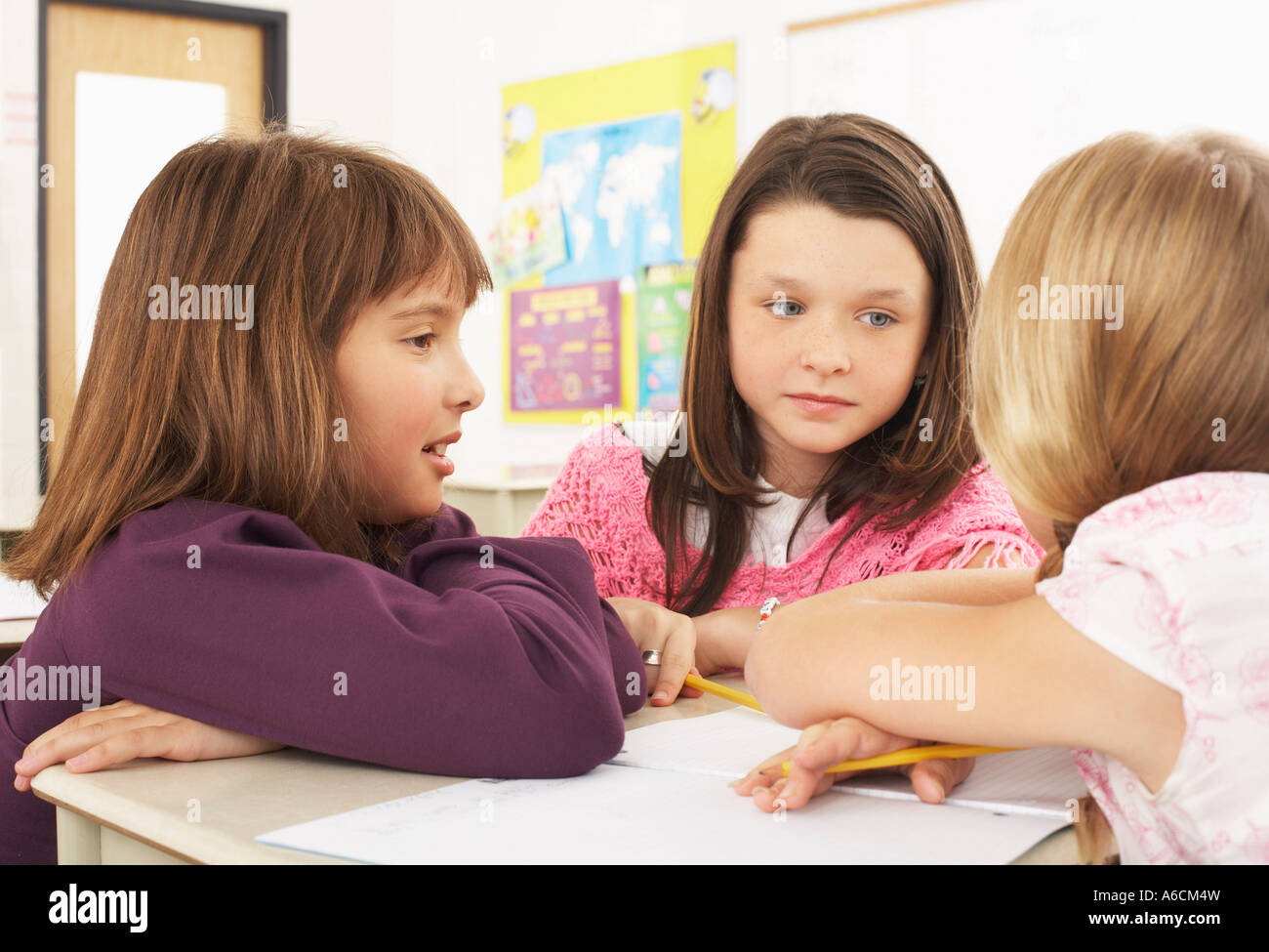 11 years old white girl classroom hi-res stock photography and images ...
