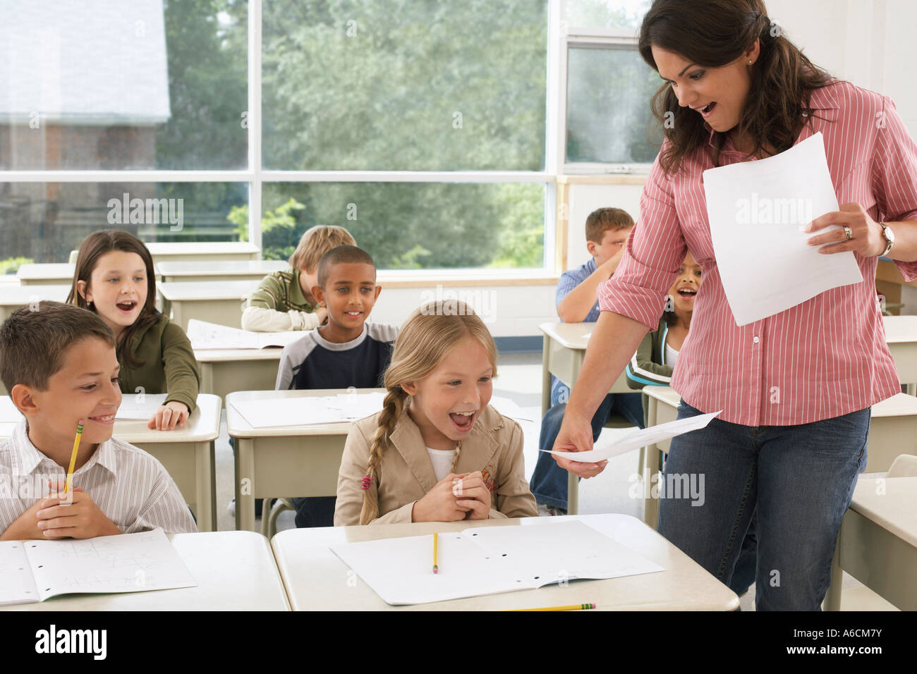 Teacher paperwork with child hi-res stock photography and images - Alamy