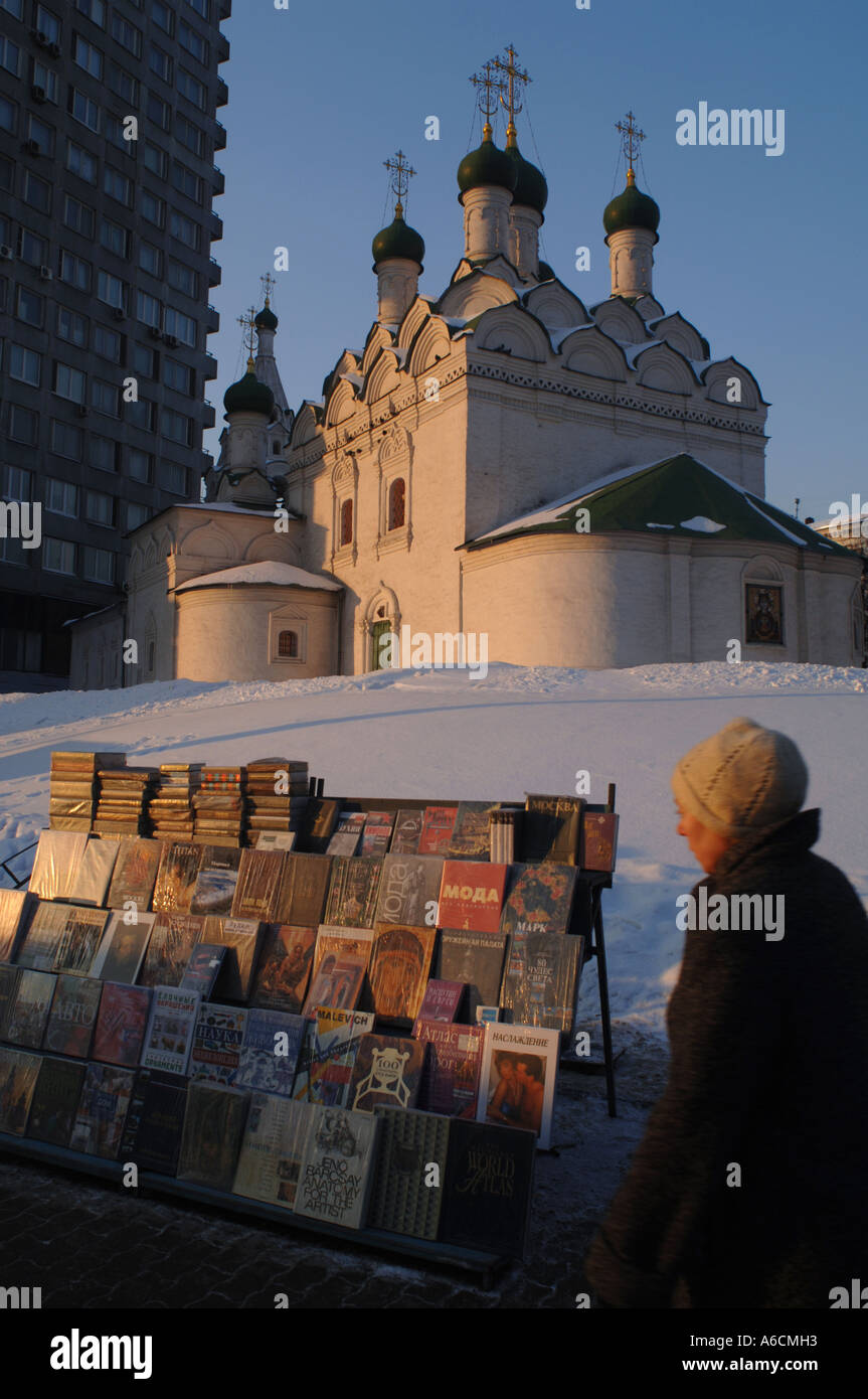 View of Novy Arbat - New Arbat - with Russian orthodox church next to ...