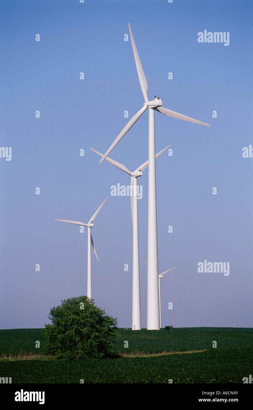 Wind Turbines on a field, Iowa, USA Stock Photo - Alamy
