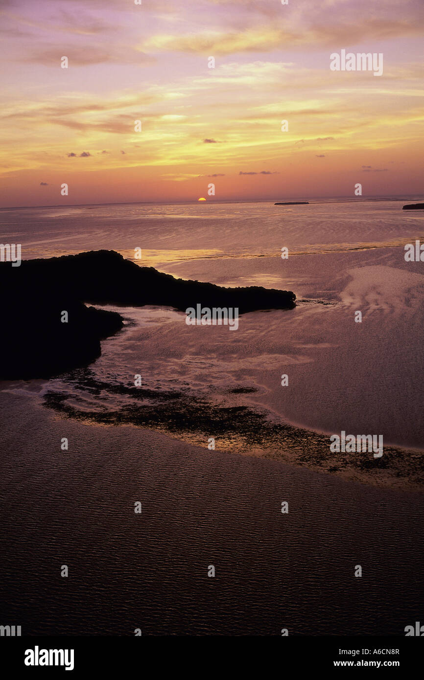 Aerial view of a beach at sunset Stock Photo - Alamy