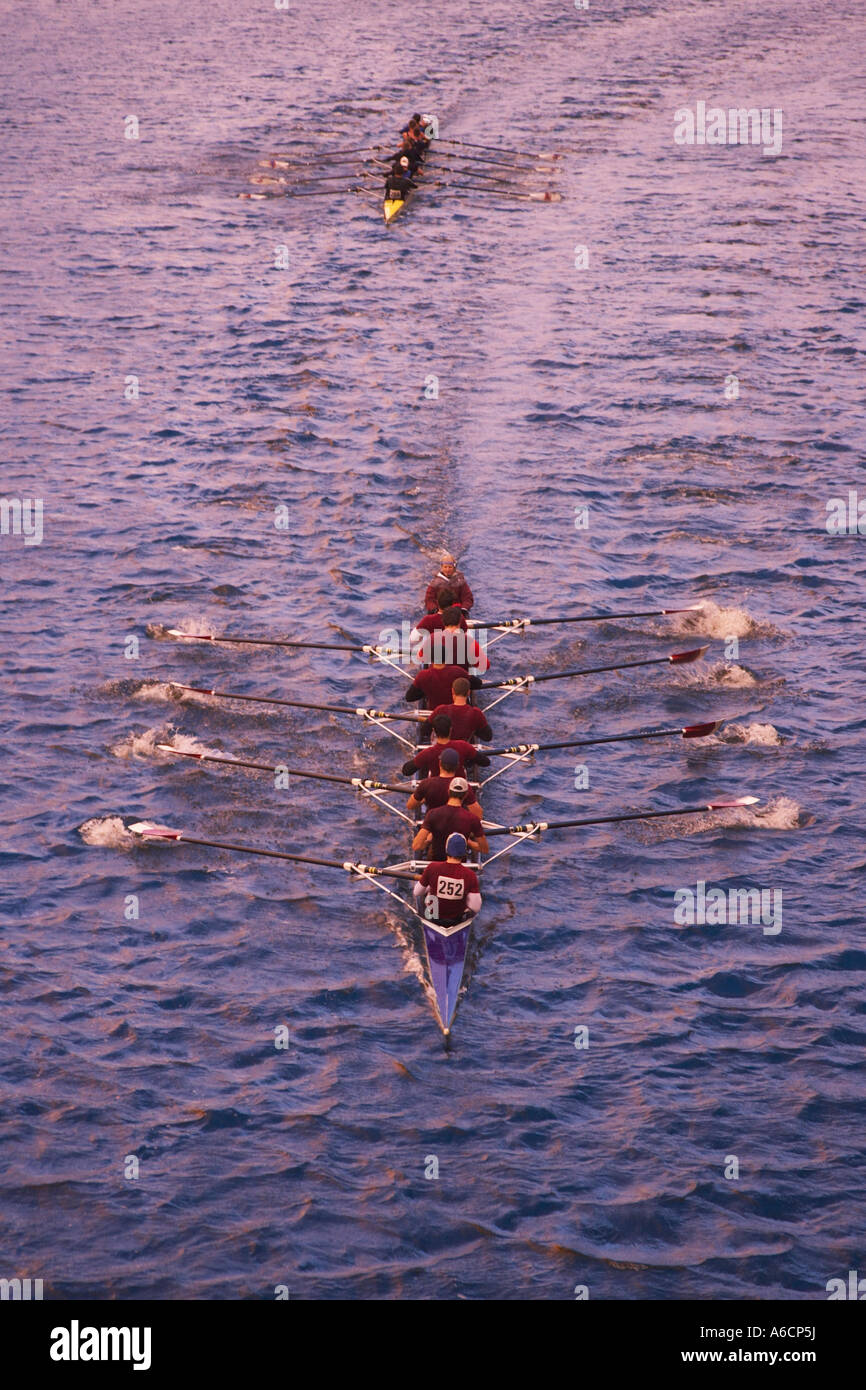 Overview of Rowing Race Stock Photo - Alamy