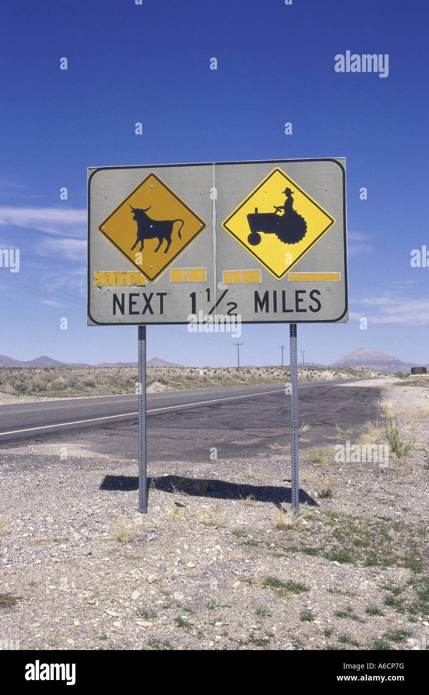 Road sign, Nevada, USA Stock Photo - Alamy