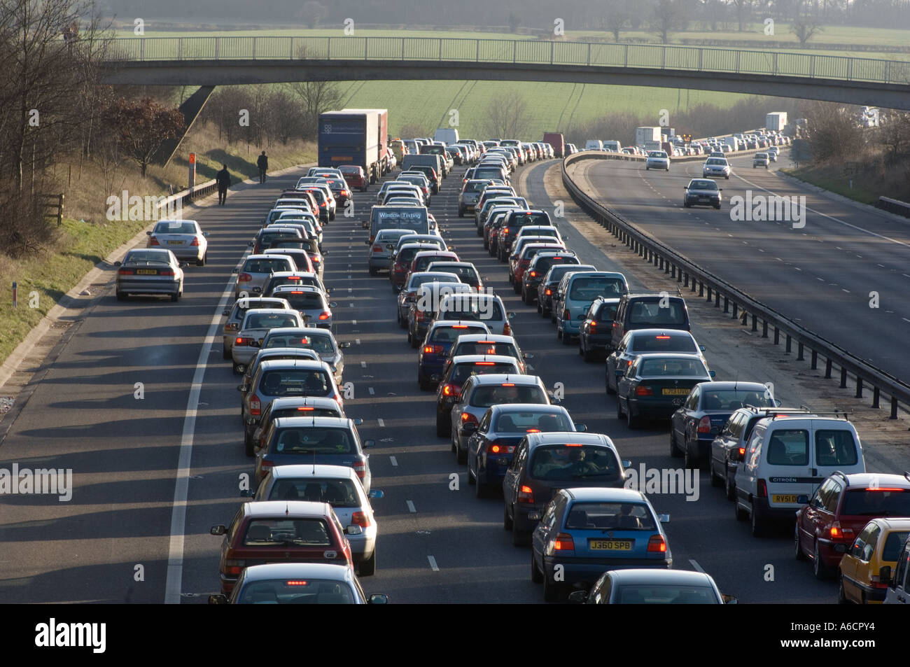 Traffic jam on an English motorway Stock Photo - Alamy