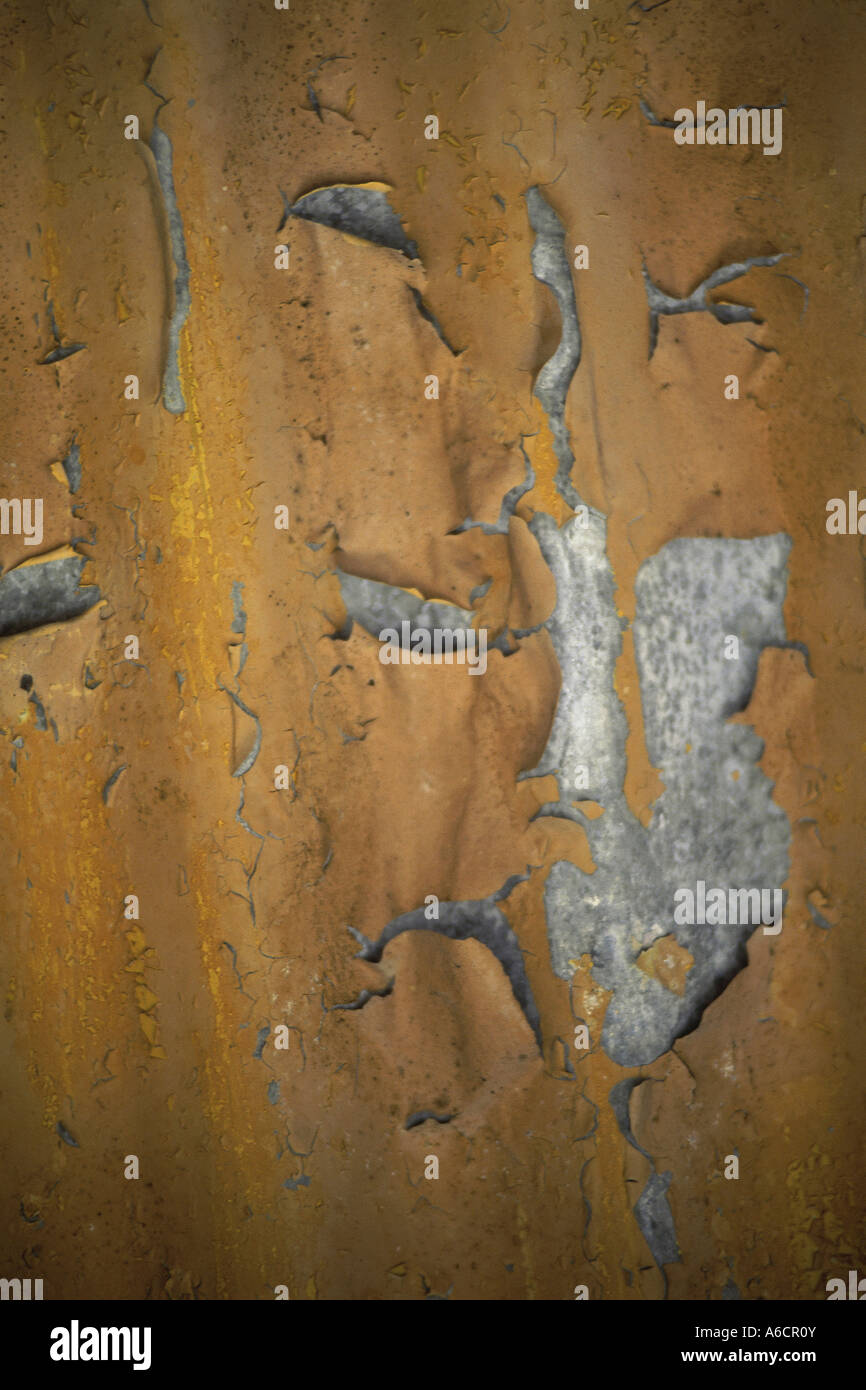 Close-up of paint peeling off a metal surface Stock Photo - Alamy