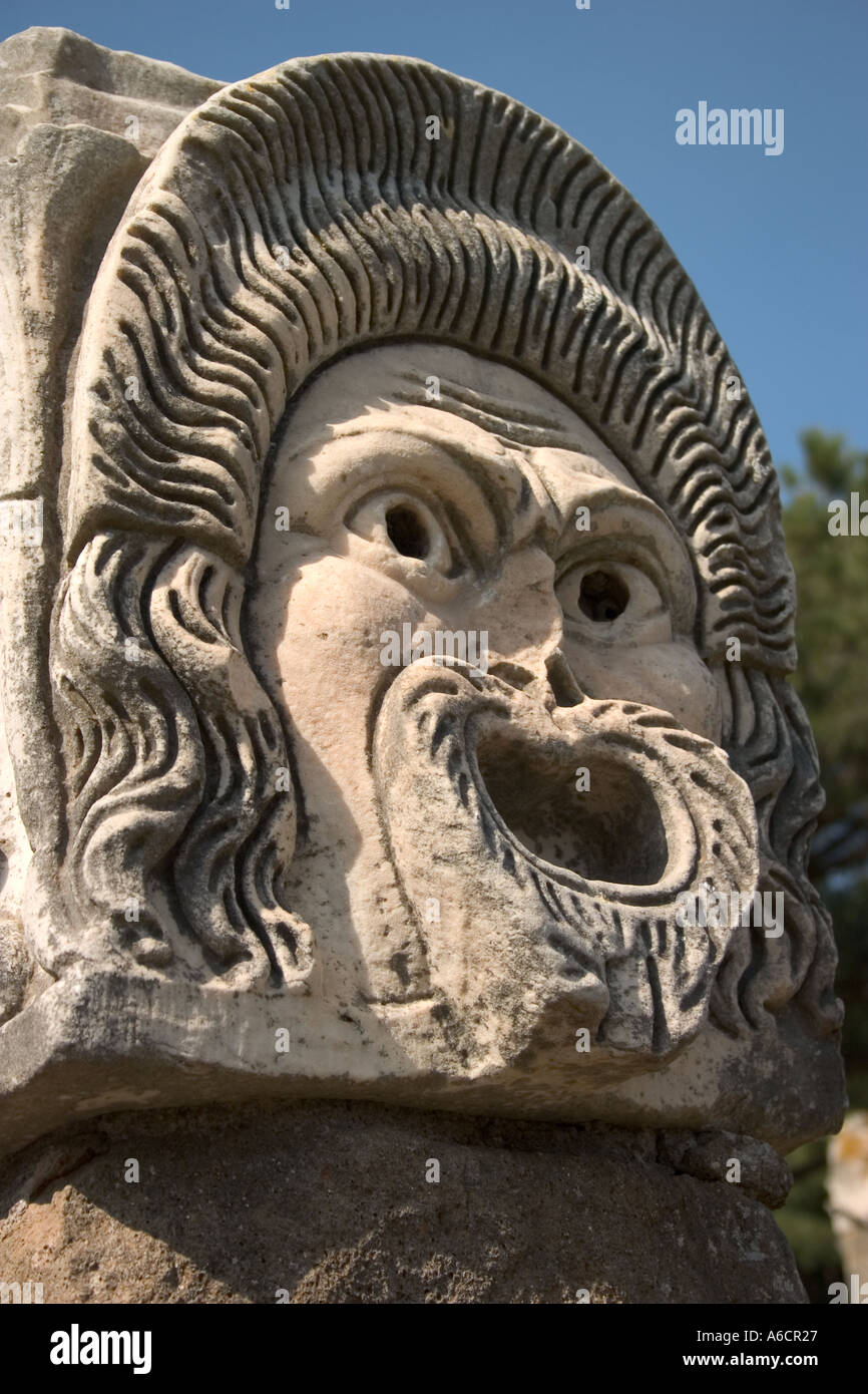Theatre mask statue Stock Photo - Alamy