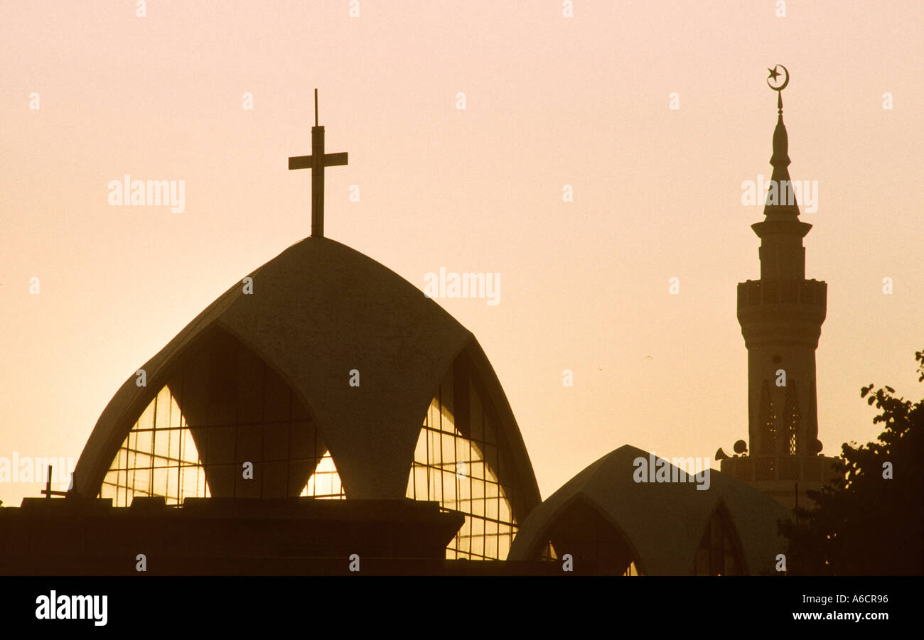 Pakistan NWFP Peshawar Christian and Islamic symbols together Stock ...