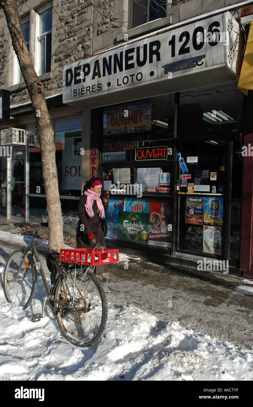Convenience store on Mont Royal street Montreal Quebec Canada Stock ...