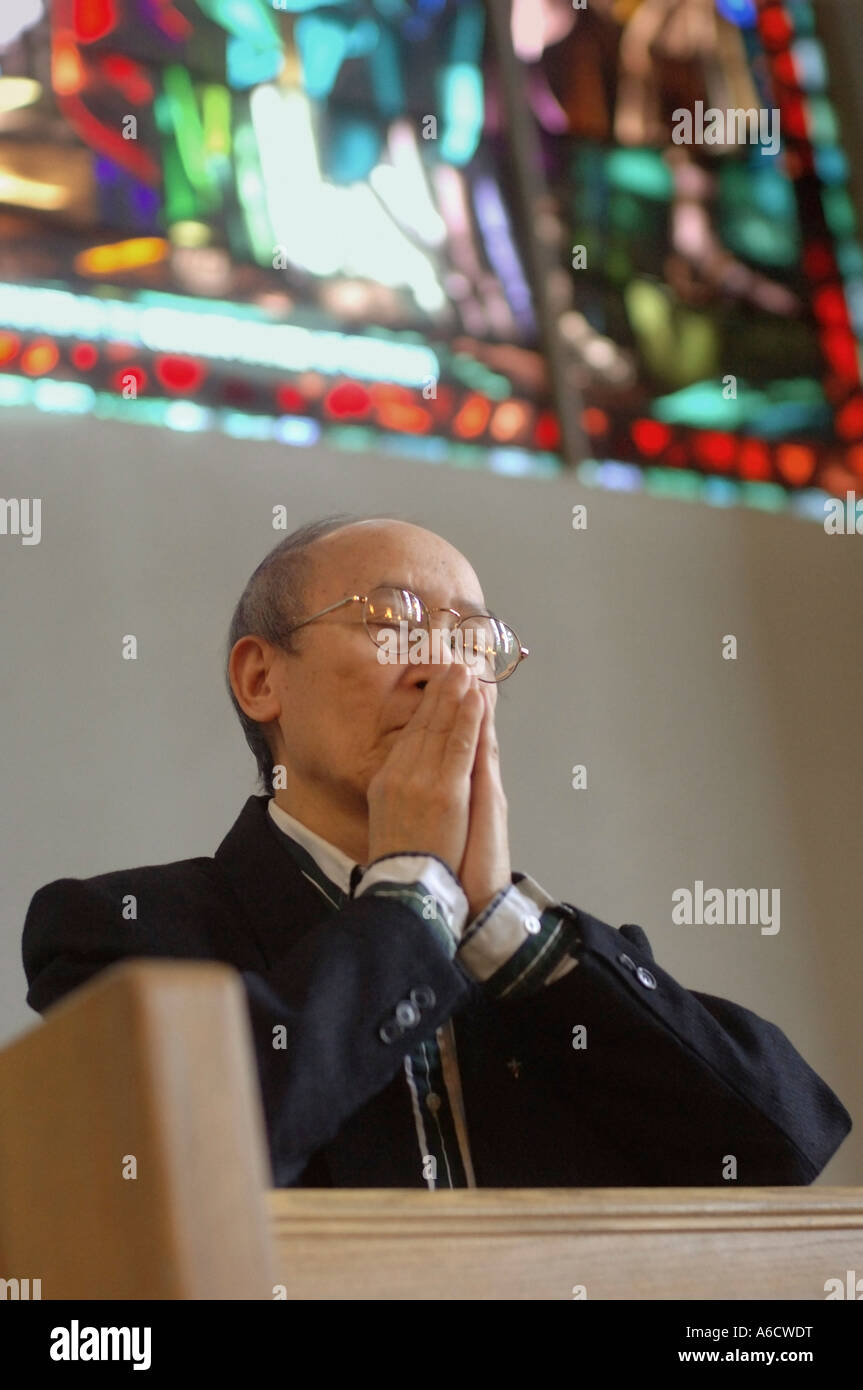 Man Praying Inside Church Stock Photo - Alamy