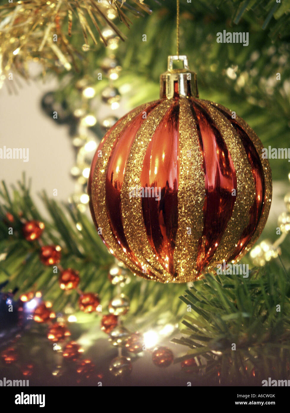 Christmas ornament hanging on a Christmas tree Stock Photo - Alamy