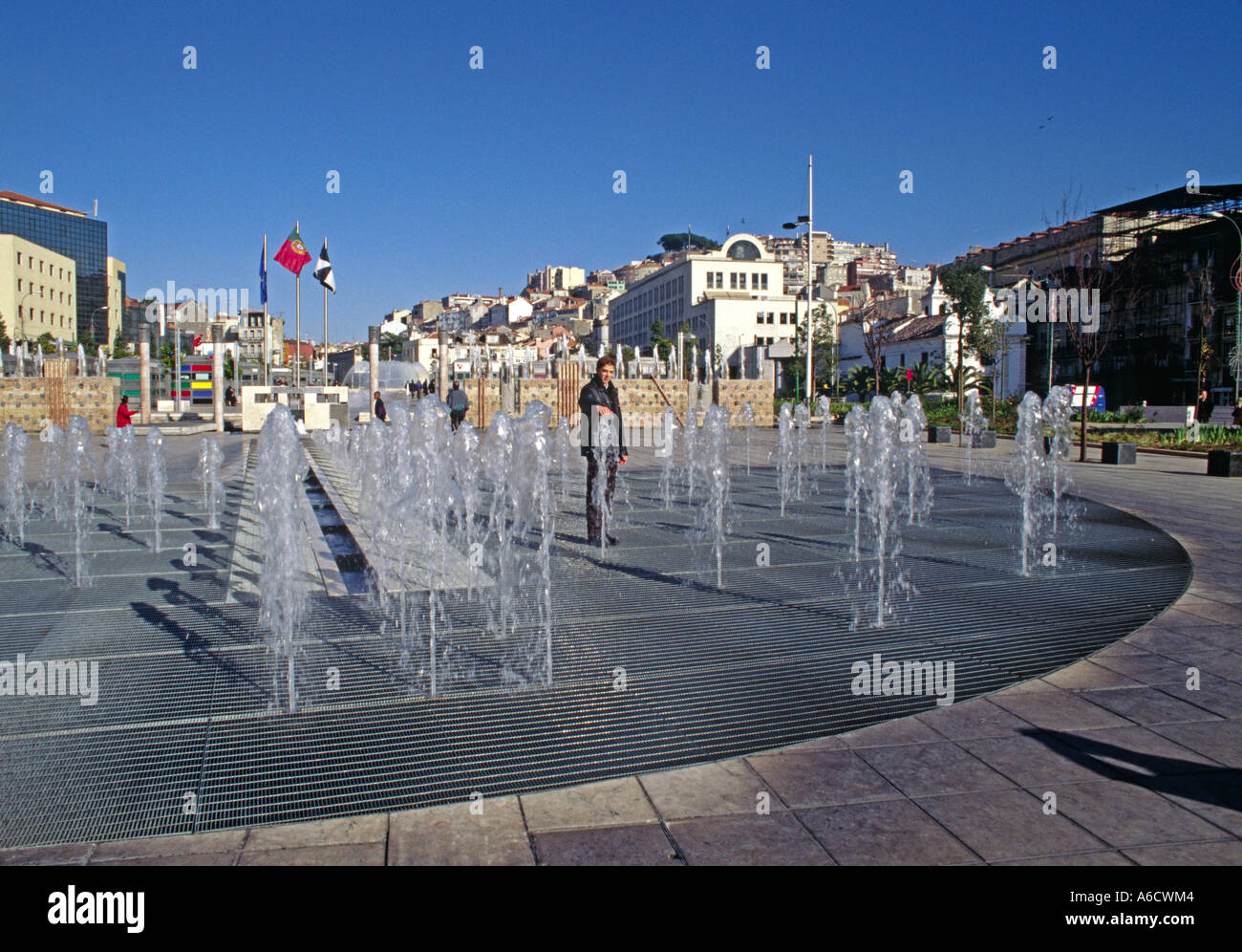 WATER FOUNTAIN in a park LISBON PORTUGAL Stock Photo - Alamy