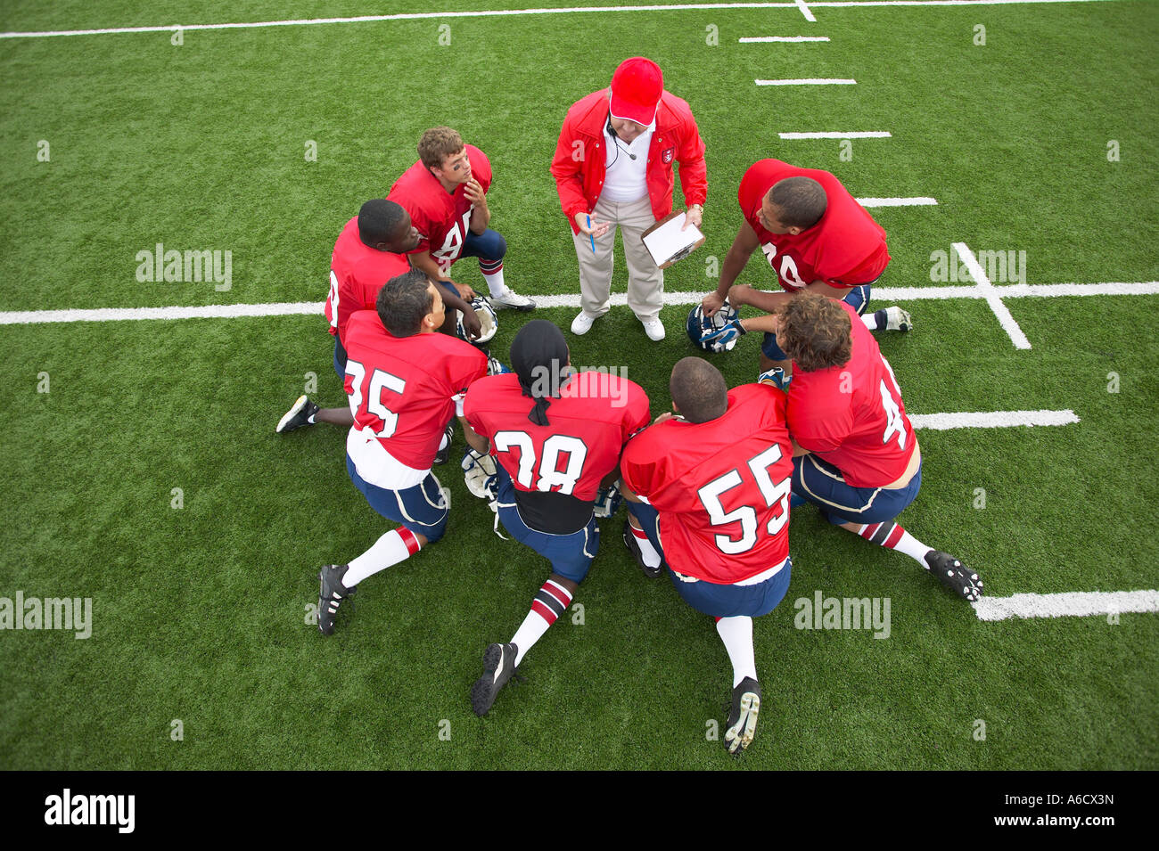 Team Talk Huddle Group Pep Football High Resolution Stock Photography ...