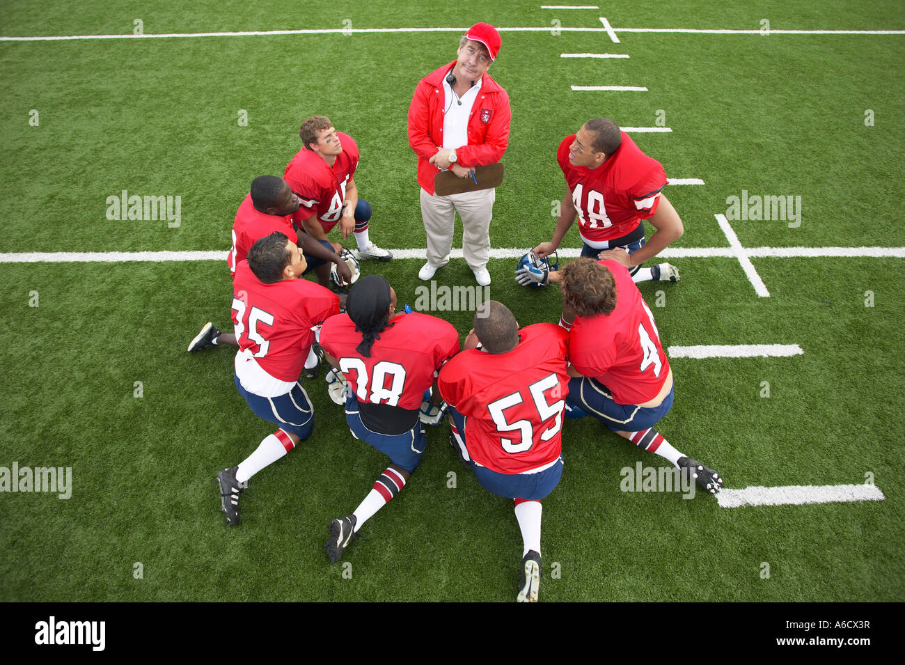 Team Talk Huddle Group Pep Football High Resolution Stock Photography ...