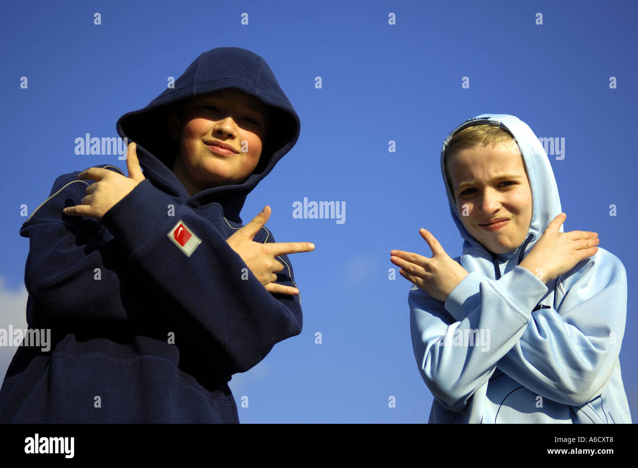 preteen hoody boy male child lad blonde blond kid blue sky hooded top ...