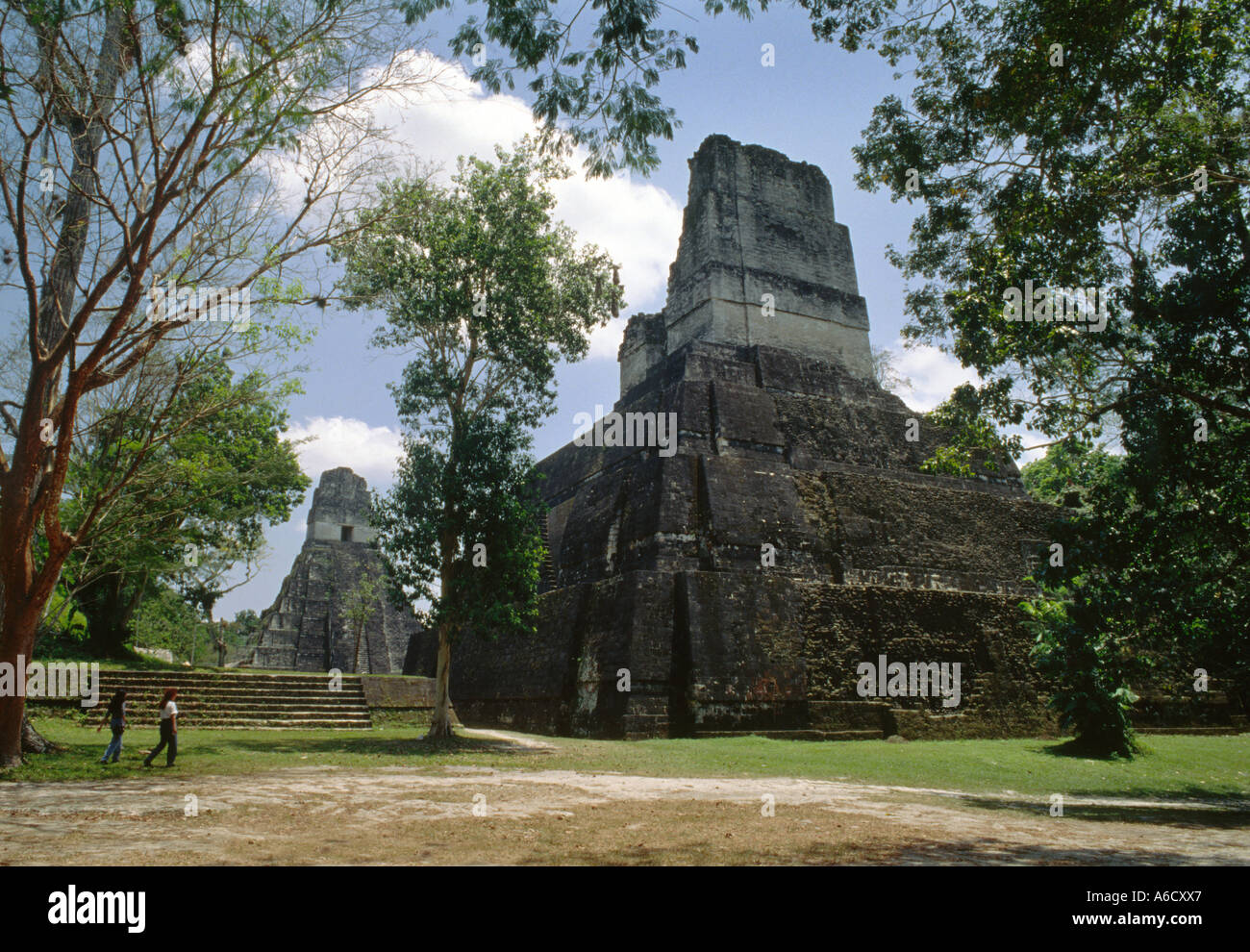 MAYA TEMPLES I II dated to 700 AD border the GREAT PLAZA TIKAL ...