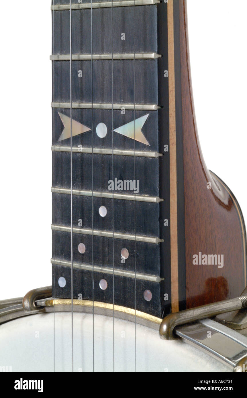 J parslow kingston banjo 5 string detail studio cutout cut out white ...