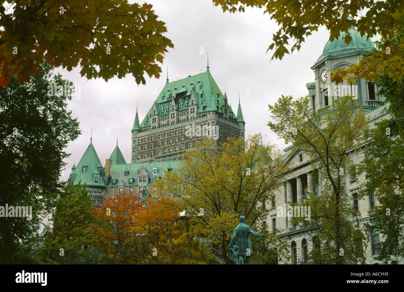 Traditional COLONIAL ARCHITECTURE in QUEBEC CITY QUEBEC CANADA Stock ...