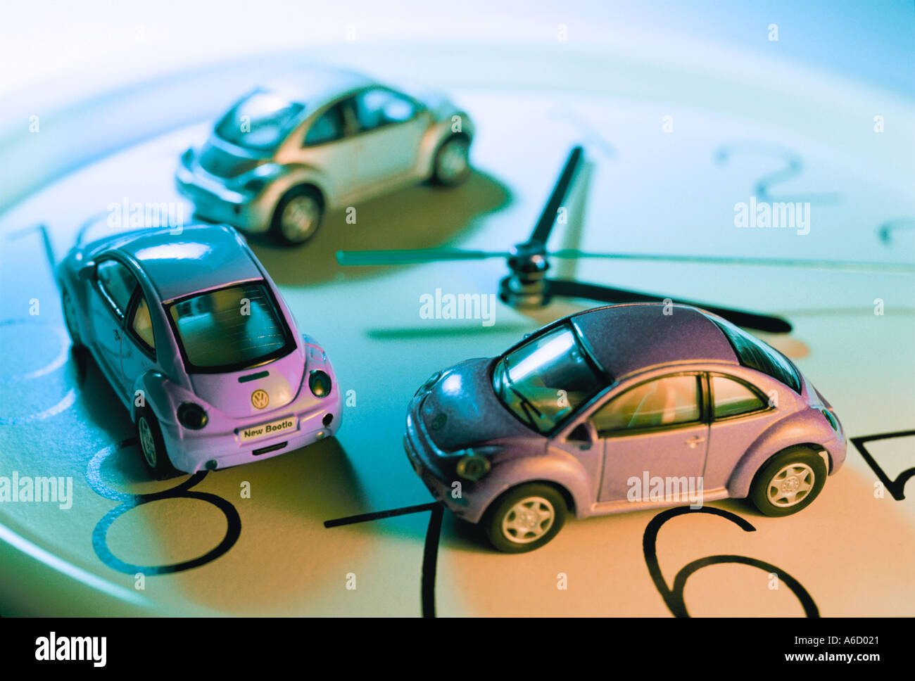 Toy Cars and Clock Stock Photo - Alamy