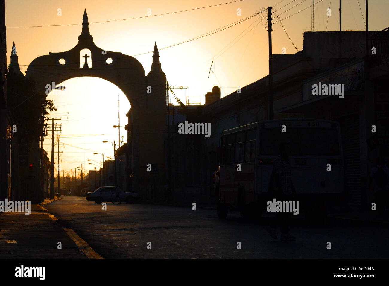 Merida Mexico Arch Stock Photo - Alamy