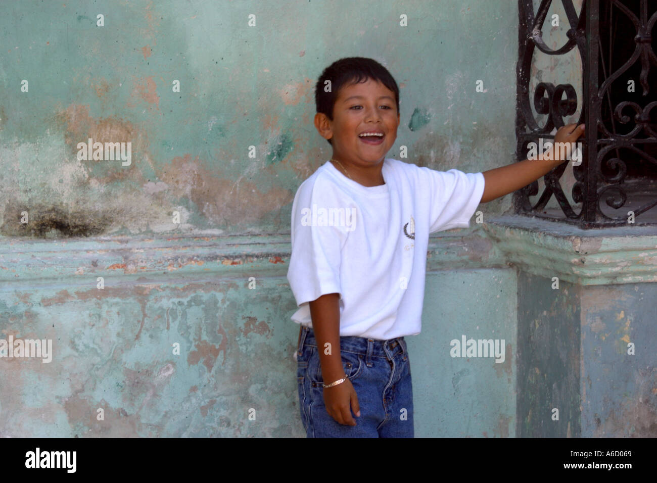 Mexican Boy on Merida Mexico School Playground Stock Photo - Alamy