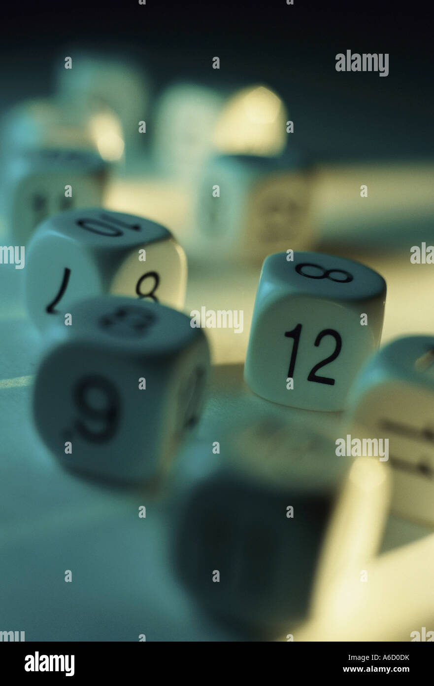 Close-up of a stack of numbered dice Stock Photo - Alamy