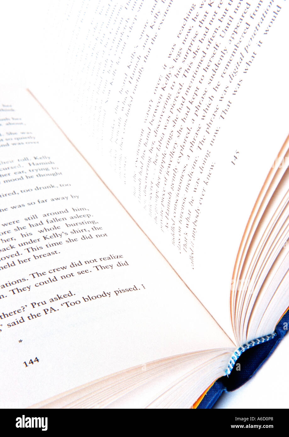 Pages in an open book Stock Photo - Alamy