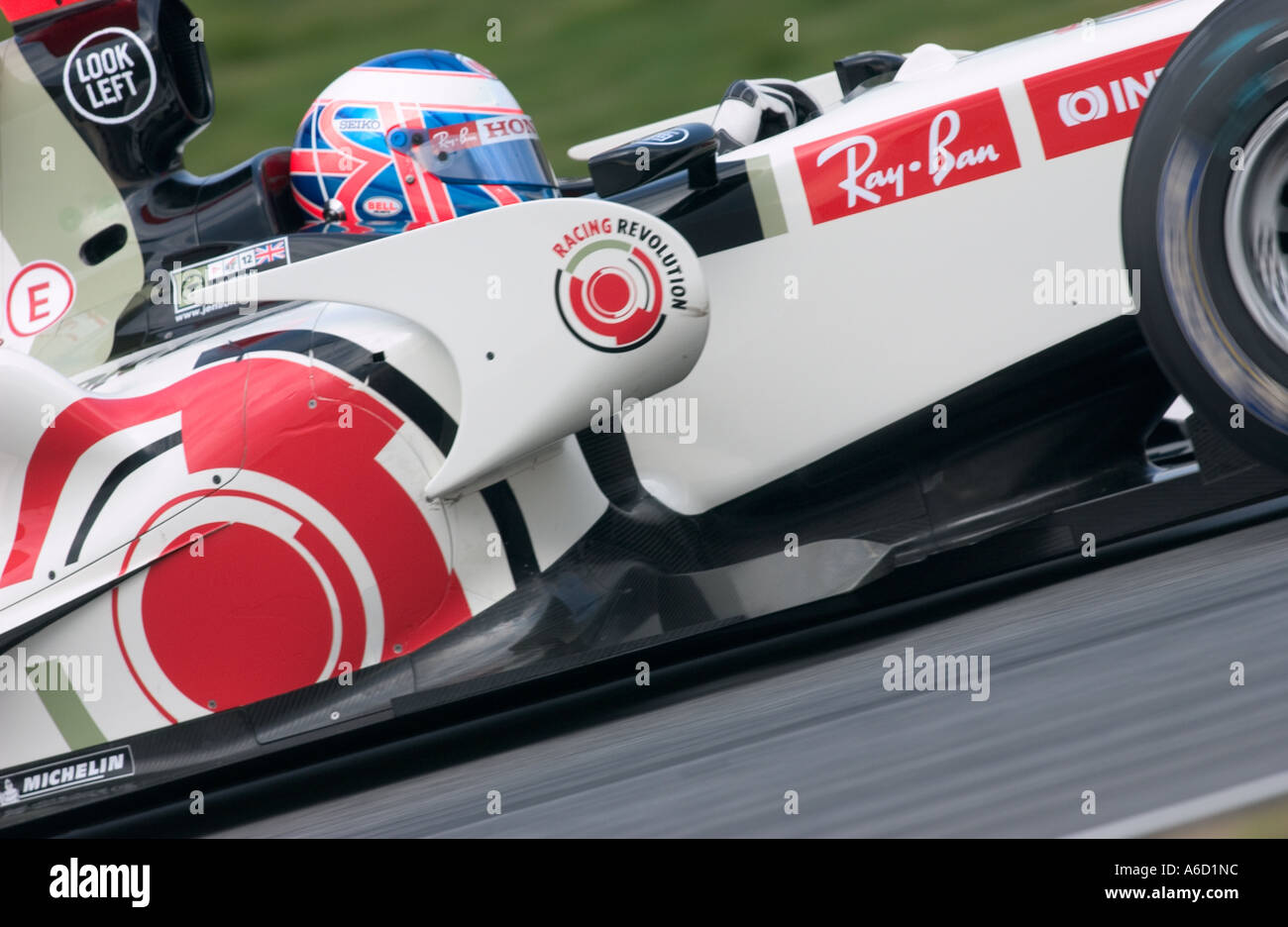 Formula 1 driver Jenson Button GBR in his BAR Honda racing car at the ...