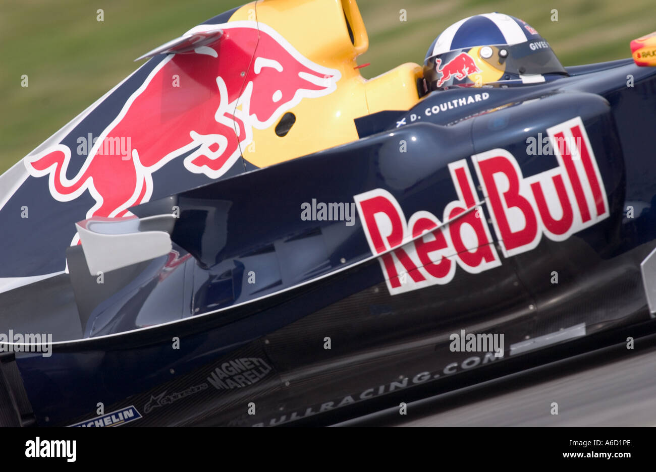 Formula 1 driver David Coulthard SCO in his Red Bull Cosworth racing ...