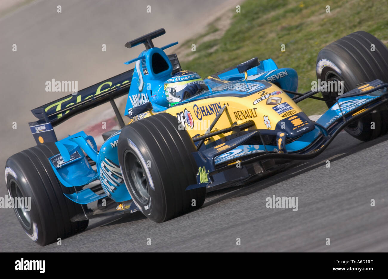 Formula 1 driver Giancarlo Fisichella ITA in his Renault racing car at ...