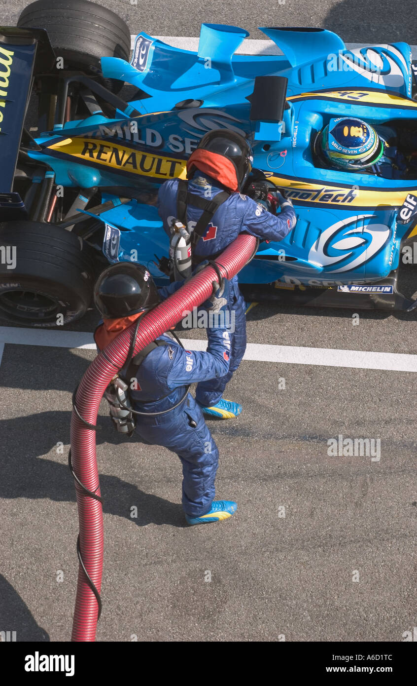 Formula 1 driver Giancarlo Fisichella ITA in his Renault racing car at ...