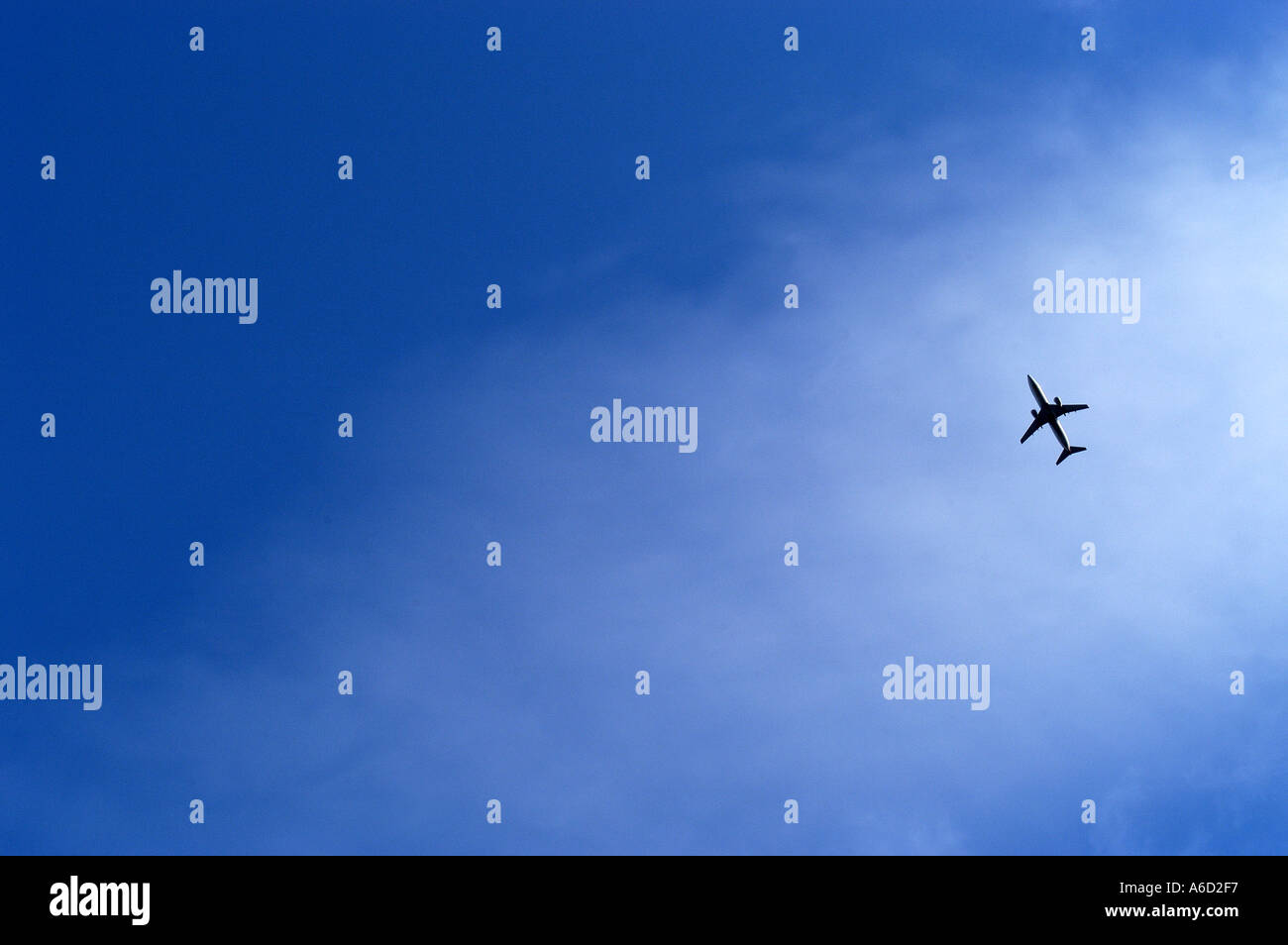 Blue Plane Aeroplane aero Airplane sky horizontal Stock Photo - Alamy