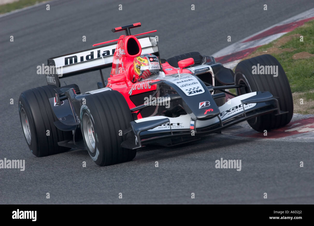 Formula 1 driver Tiago Monteiro POR in his MF1 Midland racing car at ...