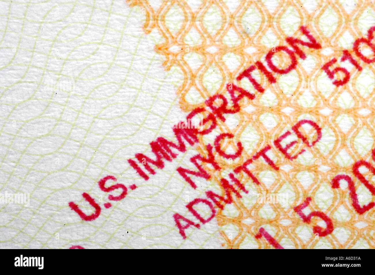 U S immigration approval stamp Stock Photo - Alamy
