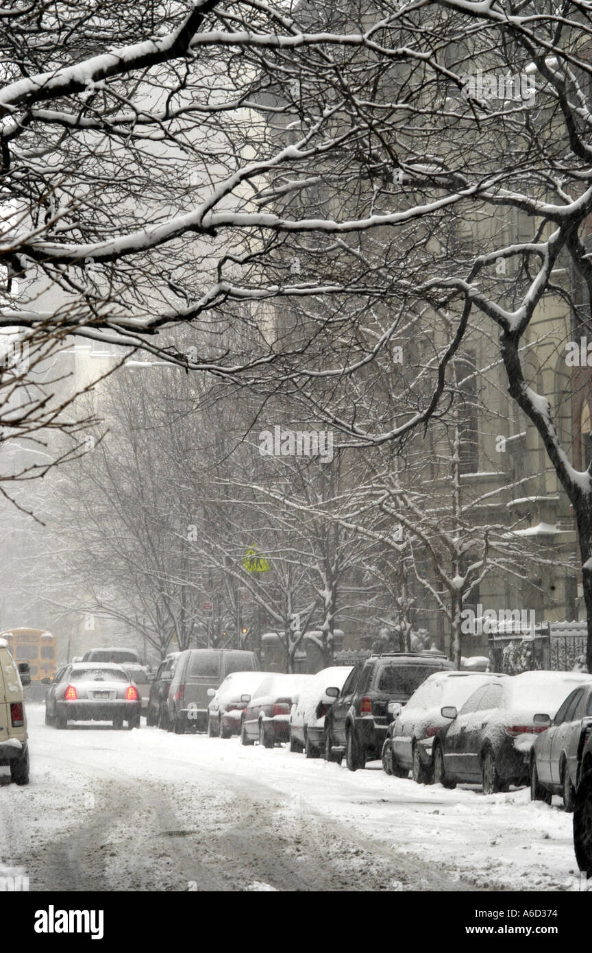 NY Central Park Winter Snow Scene vertical Stock Photo - Alamy