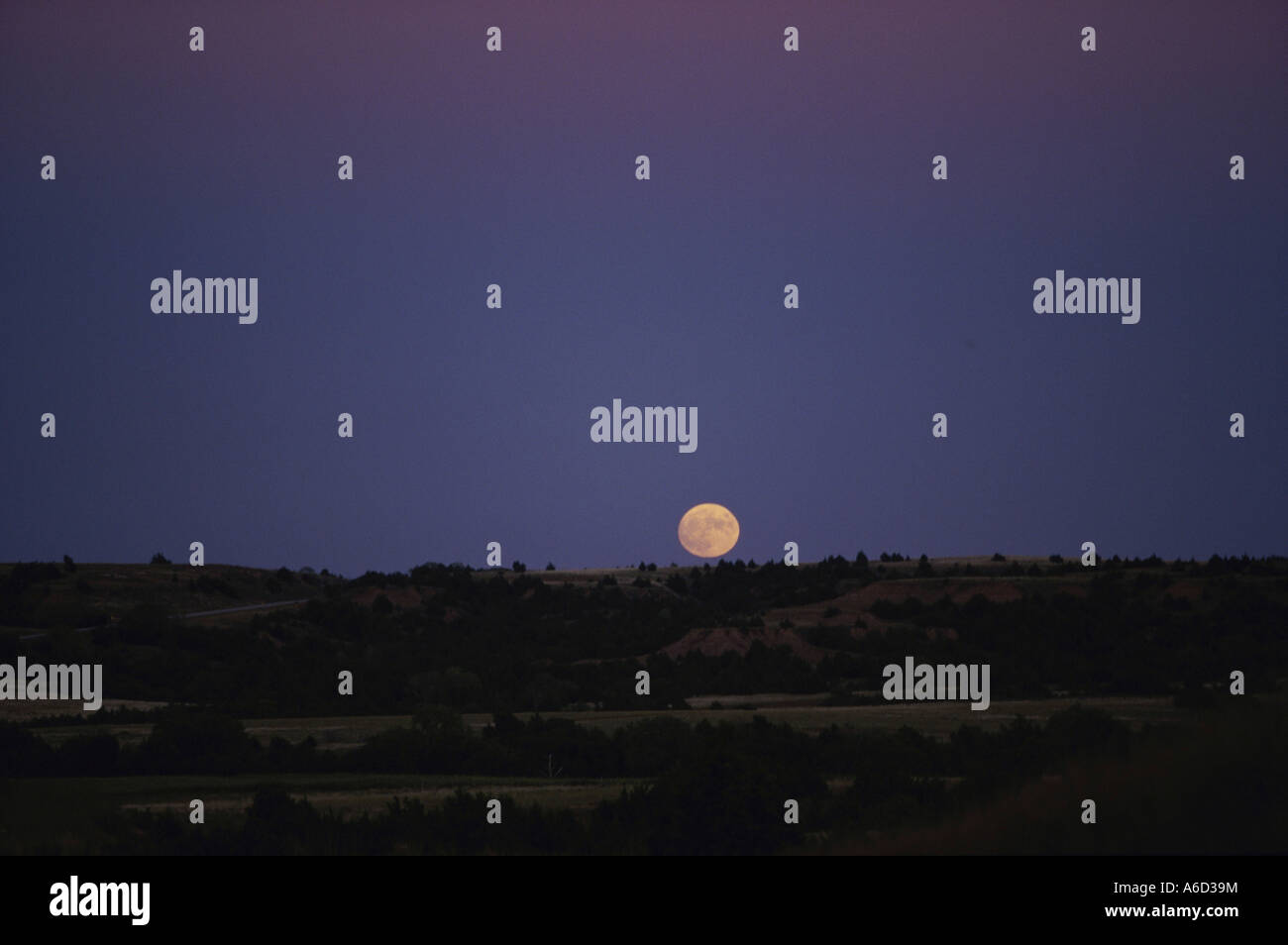 Full moon over a landscape Stock Photo - Alamy