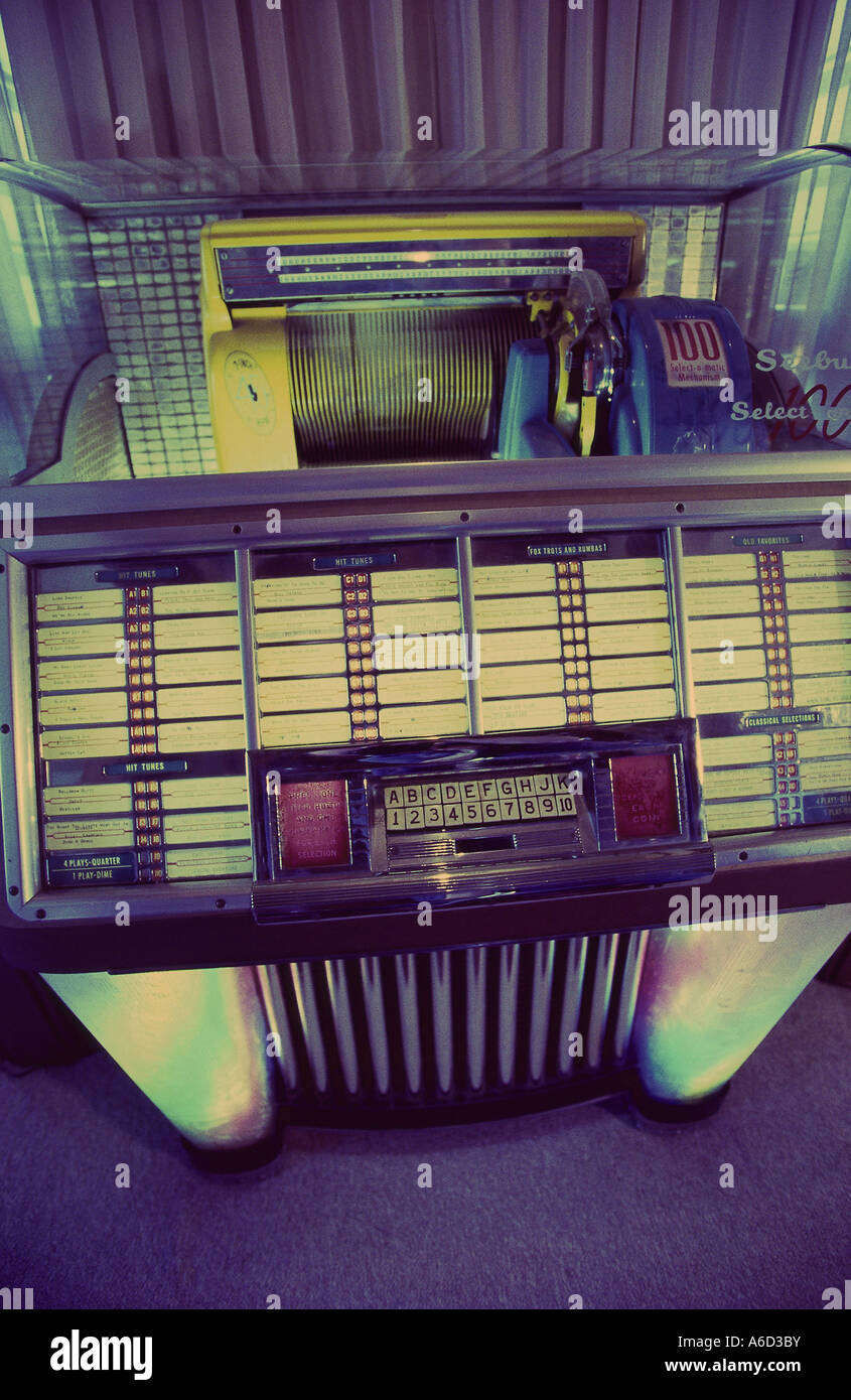 Song list of a jukebox Stock Photo - Alamy