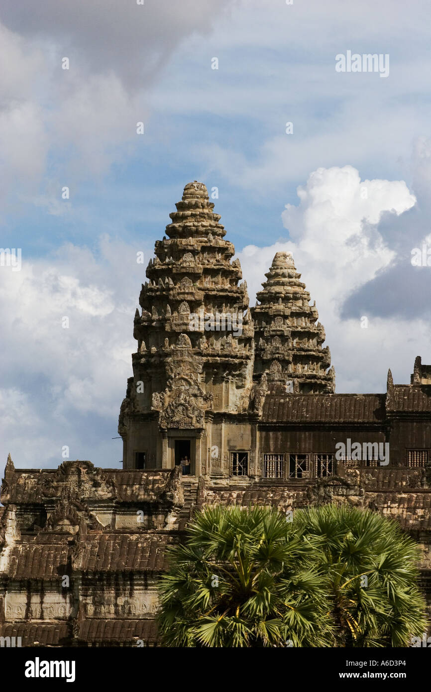 Stone temples representing two of the five peaks of Mount Meru at ...