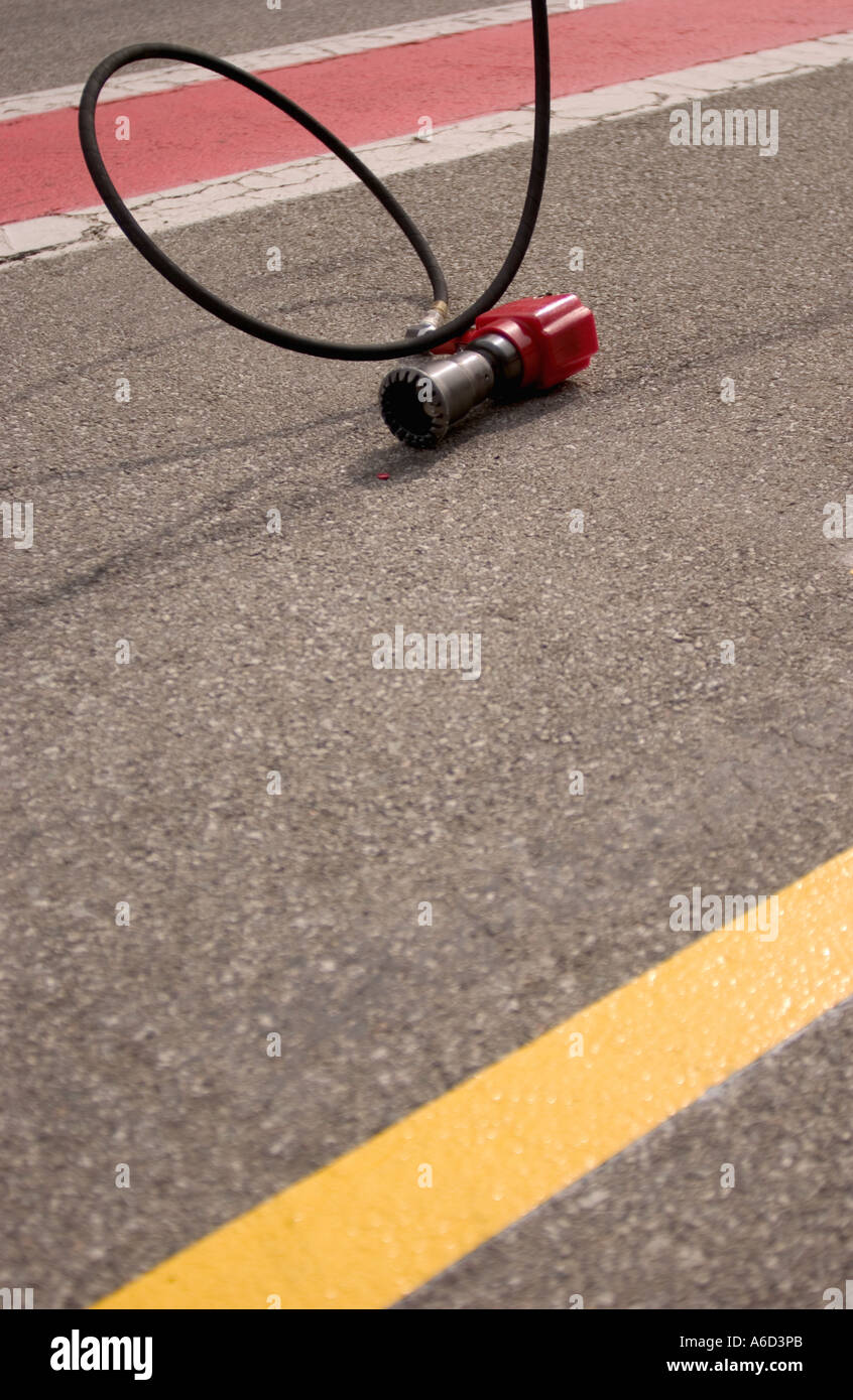 Pitstop tools at the Formula 1 race track Circuit de Catalunya near ...