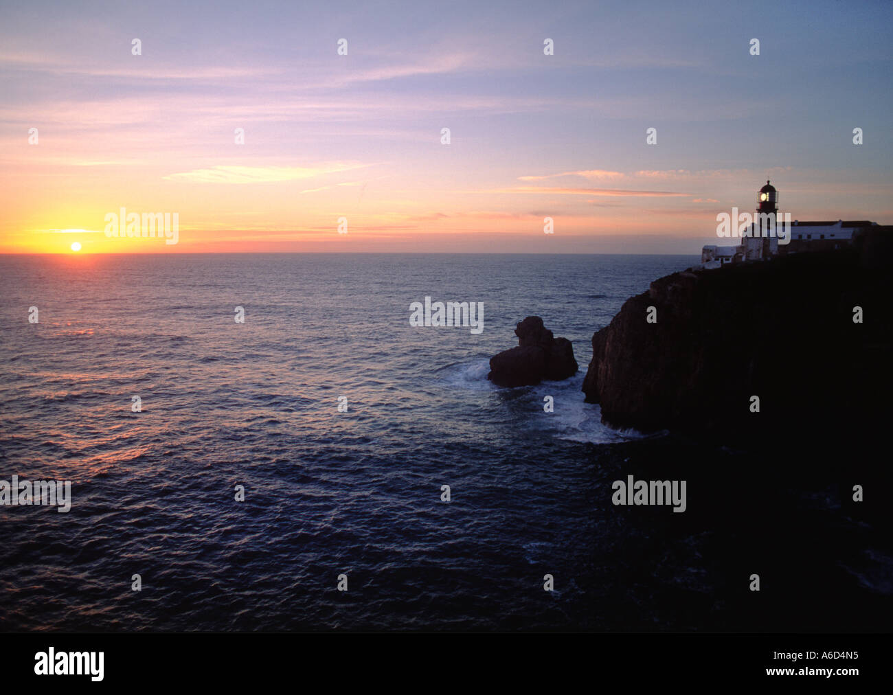 The sun sets behind the LIGHTHOUSE at CAPE SAGRES PORTUGAL S most ...