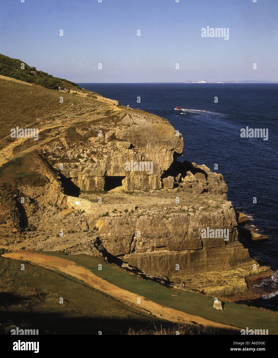 Tilly Whim Caves South West Coast Path Dorset Stock Photo - Alamy