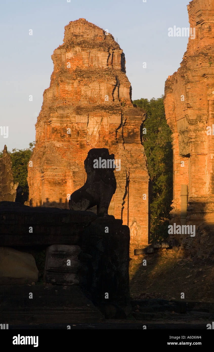 Lion tower at Bakong the 9th century Hindu temple of Indravarman I ...