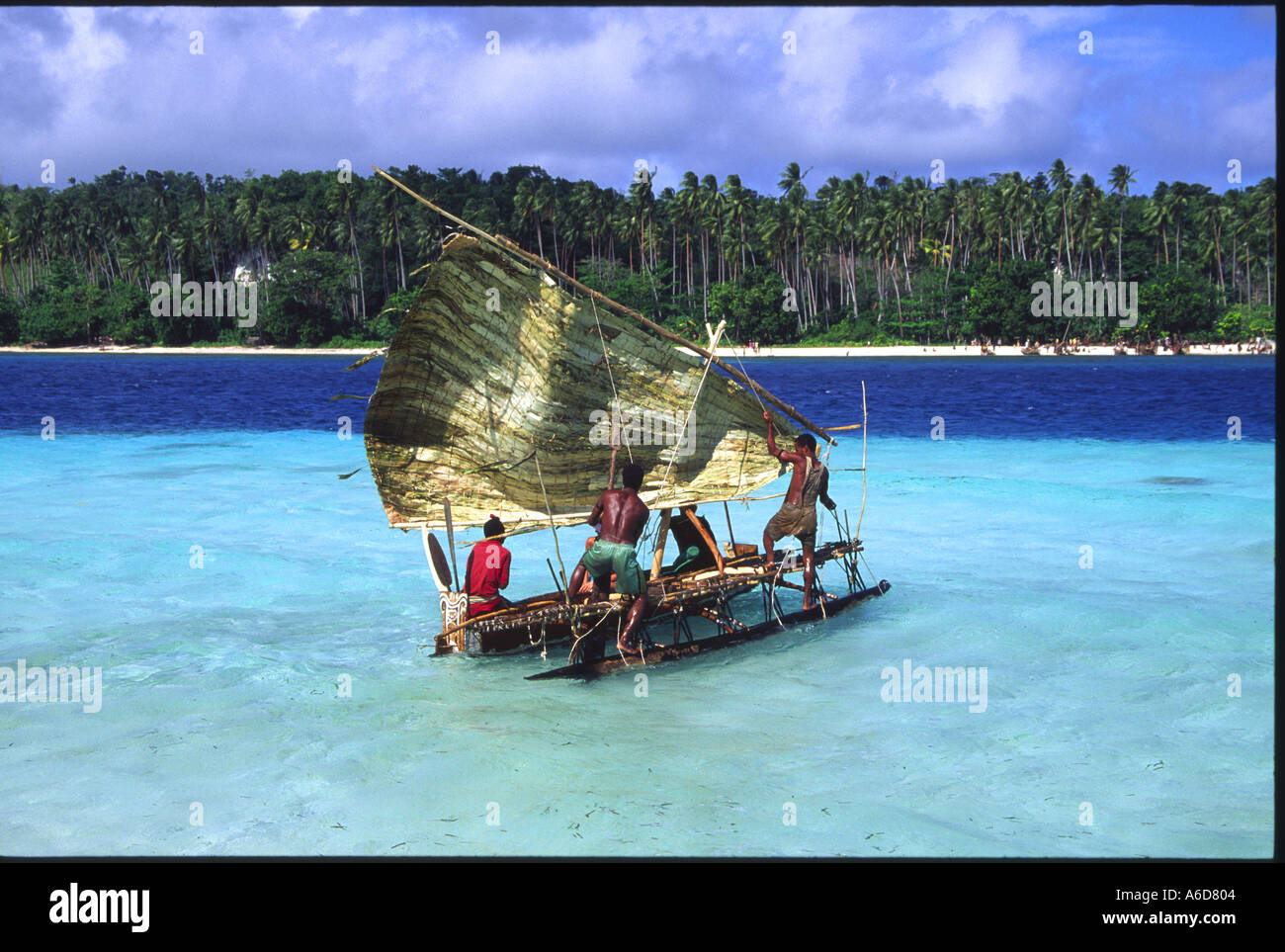 Sailing canoe Kitava Trobriand islands Papua New Guinea Stock Photo - Alamy