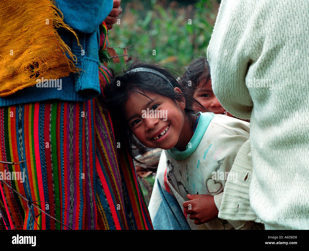 Young Mayan girl near Cunen Guatemala First irrigation project Stock ...