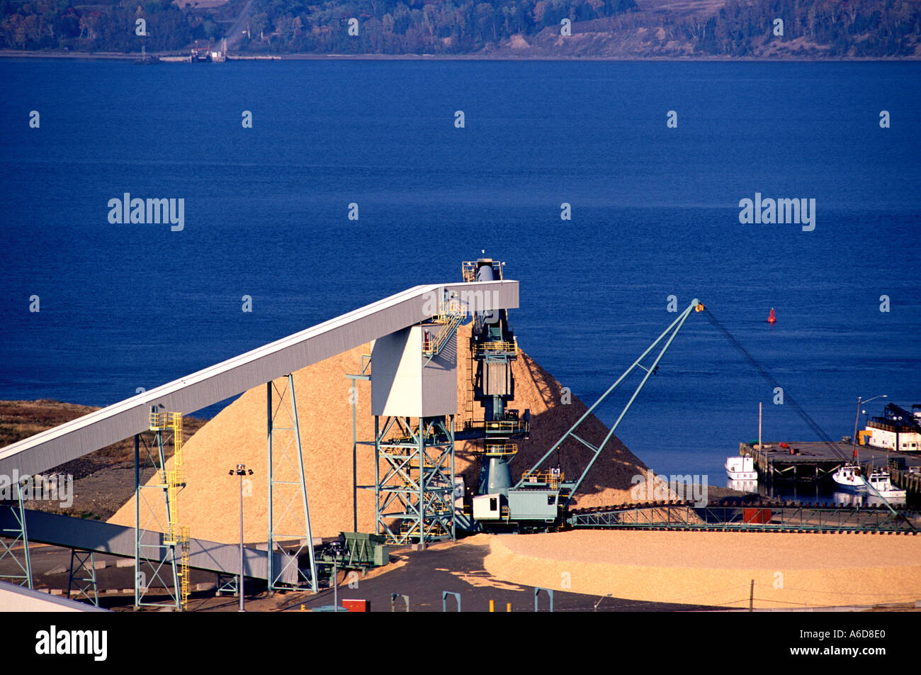 Dalhousie New Brunswick pulp mill with Restigouche River Stock Photo ...